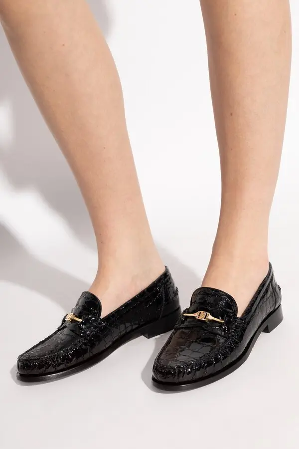 FERRAGAMO Croc-embossed Leather Loafers