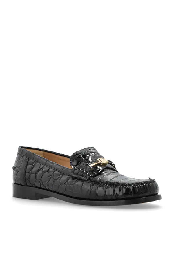FERRAGAMO Croc-embossed Leather Loafers