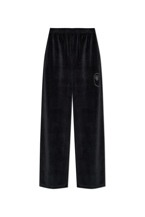 A BATHING APE Velour Wide Leg Sweatpants