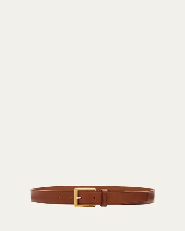 Saint Laurent Minimal Leather Belt - Gray