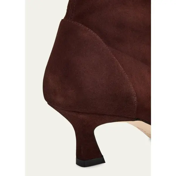 STUART WEITZMAN 50mm Vinnie Suede Stretch Booties - Brown