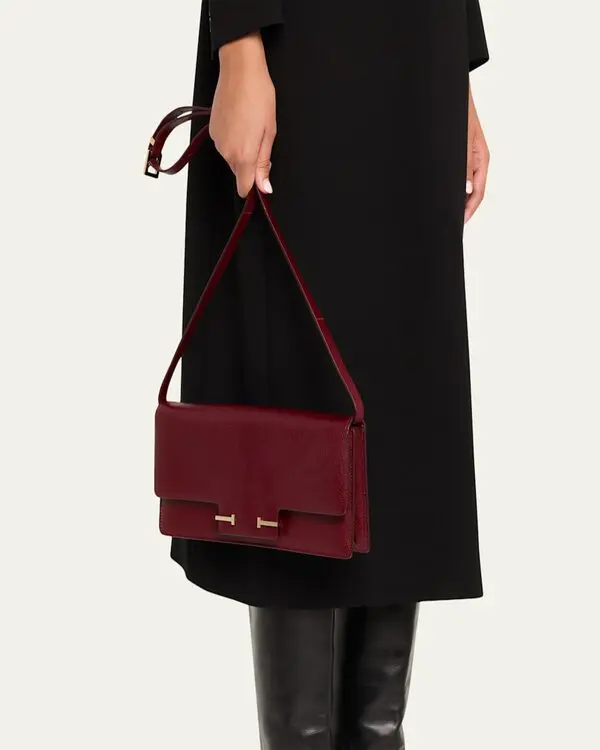 TOM FORD East-west Supple Grain Leather Shoulder Bag - Ruby Red