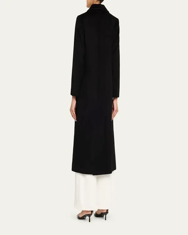 Fleurette Mia Italian Wool Maxi Coat - Black