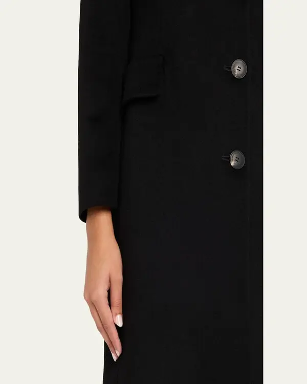 Fleurette Mia Italian Wool Maxi Coat - Black