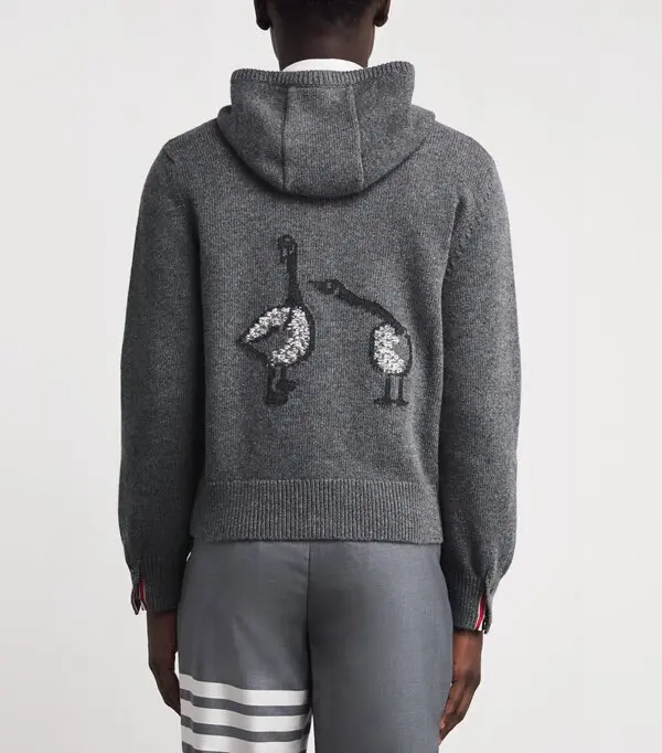 Thom Browne Merino Wool Geese Zip-up Hoodie