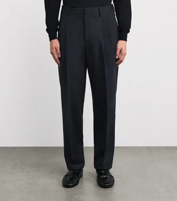 LARDINI Virgin Wool Pleated Trousers