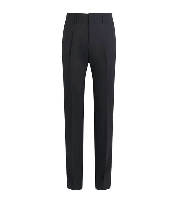 LARDINI Wool-blend Pleated Straight Trousers