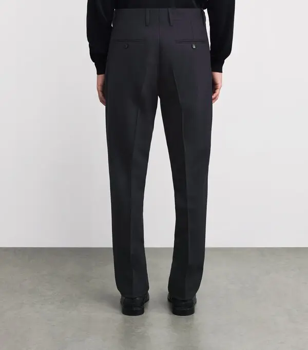 LARDINI Wool-blend Pleated Straight Trousers