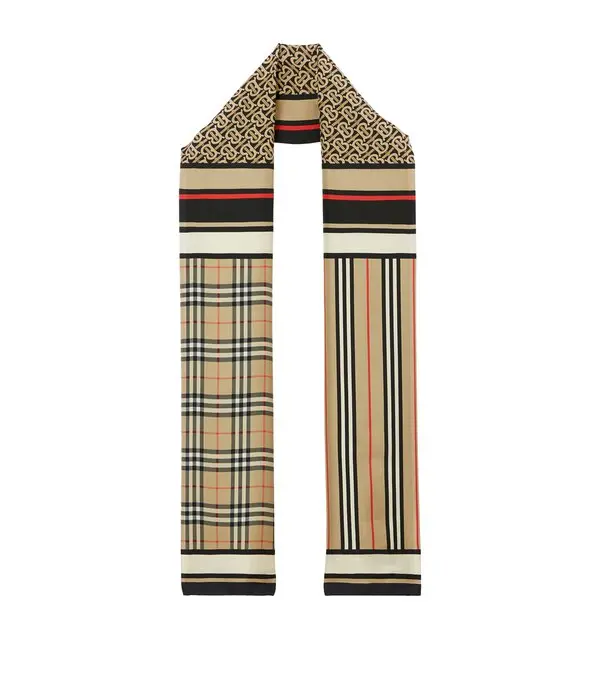Burberry Silk Montage Scarf - Beige