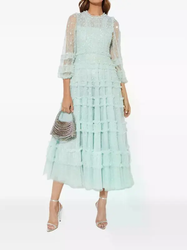 NEEDLE & THREAD Sequin Ruffled Dress