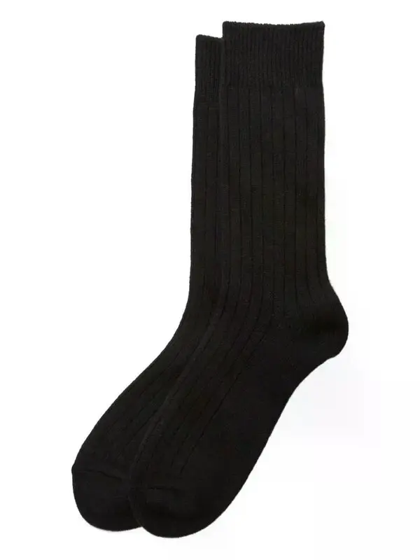 ROTOTO Ribbed Socks - Brown