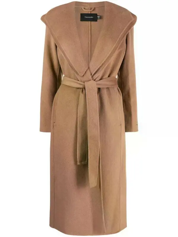 Tahari Belted Maxi Wrap Coat