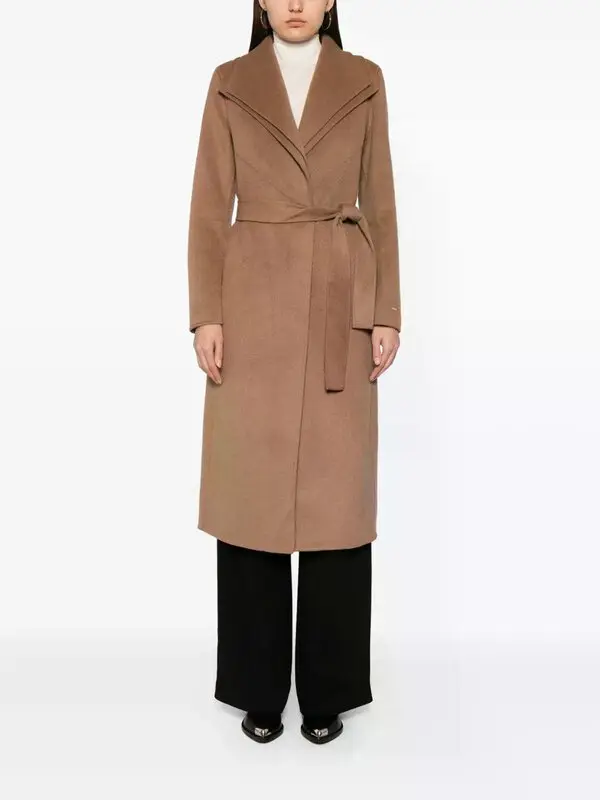 Tahari Belted Maxi Wrap Coat