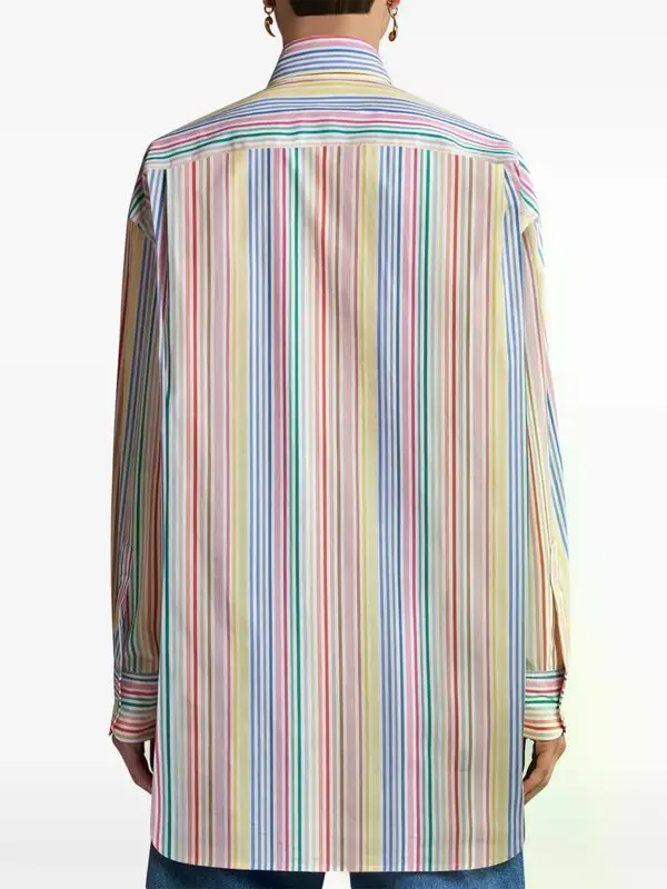 Etro Pegaso-embroidery Striped Cotton Shirt