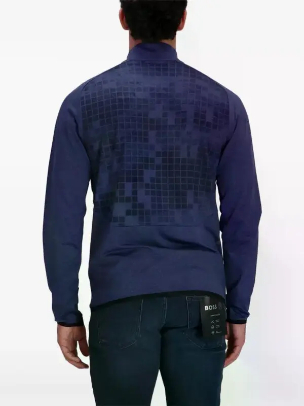 BOSS Geometric Pattern Zip-up Sweatshirt