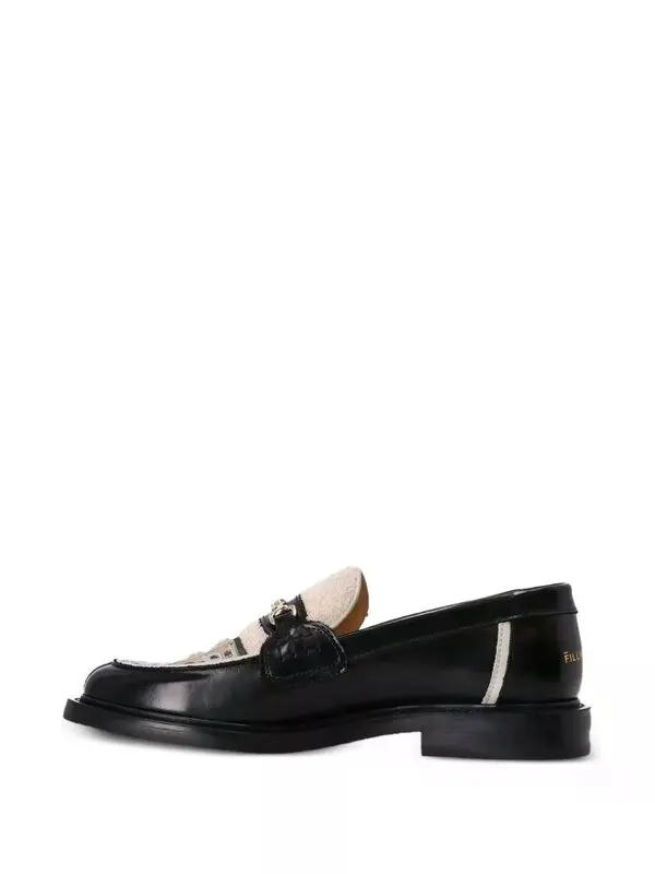 Filling Pieces Leather Loafers With Patterned Detailing