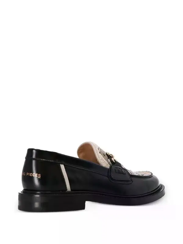 Filling Pieces Leather Loafers With Patterned Detailing