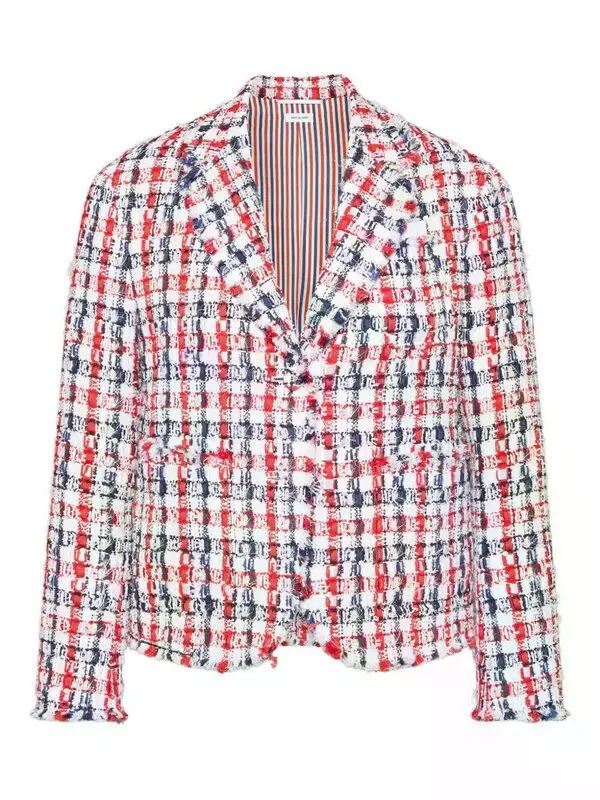 Thom Browne Gingham Checks Tweed Blazer