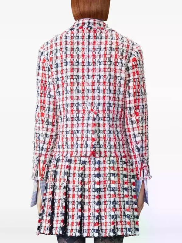 Thom Browne Gingham Checks Tweed Blazer