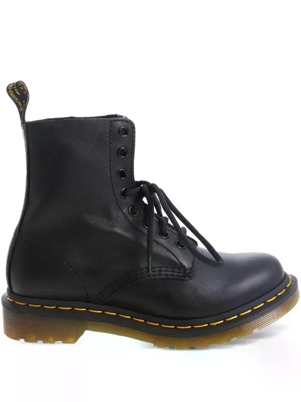 Dr. Martens Lace-up Leather Biker Boots - Black