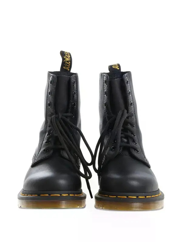 Dr. Martens Lace-up Leather Biker Boots - Black