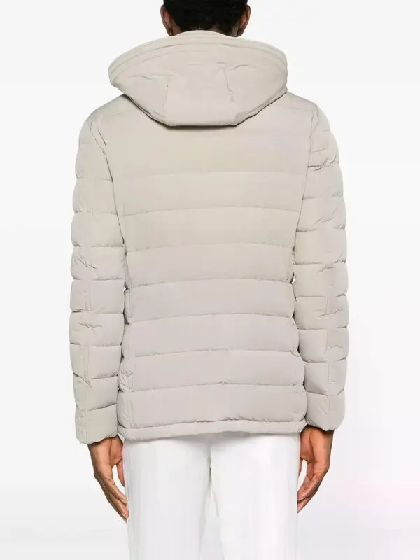 MOORER Padded Down Hooded Jacket - Neutrals