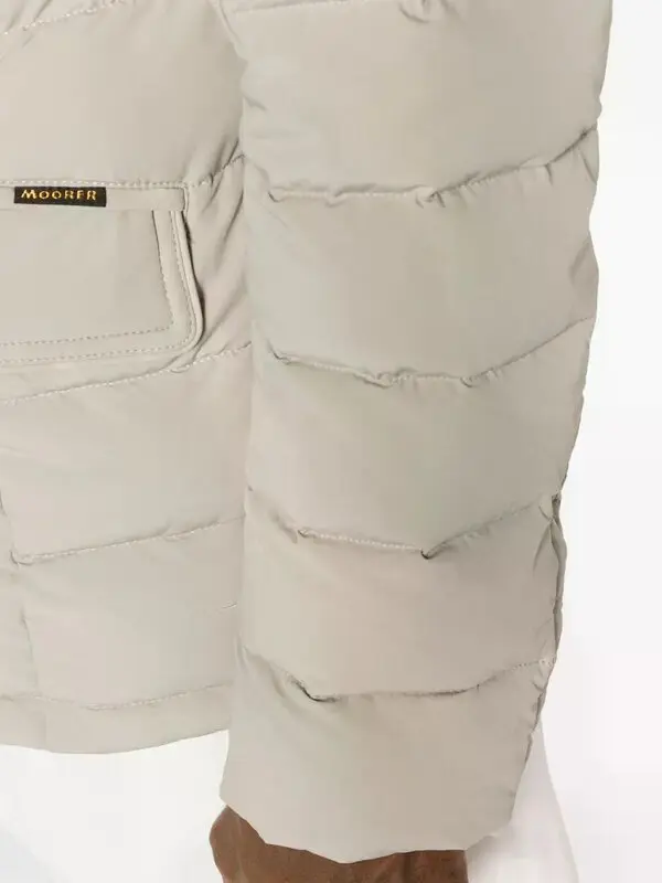 MOORER Padded Down Hooded Jacket - Neutrals