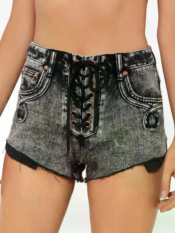 ONETEASPOON Lace-up Denim Shorts