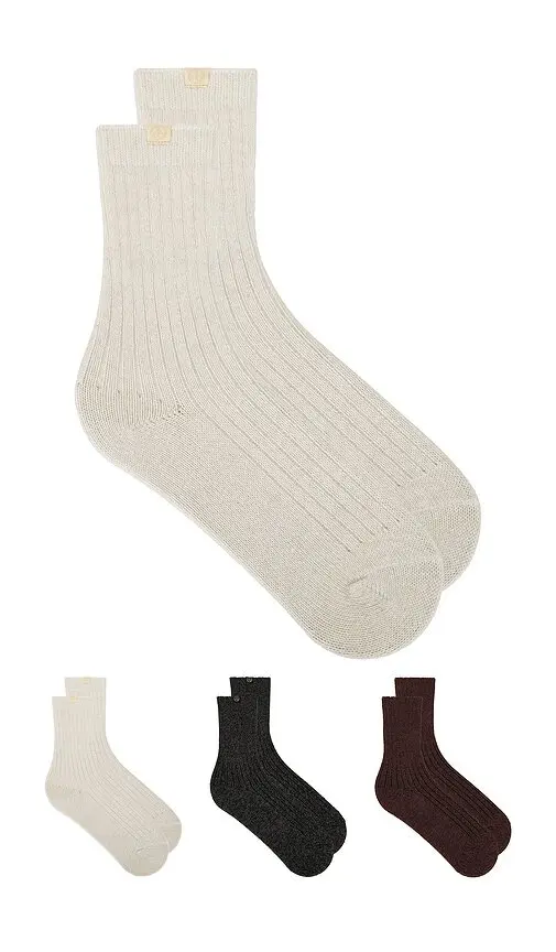 Rag & Bone Hiker Sock 3 Pack - Black Burgundy Ivory