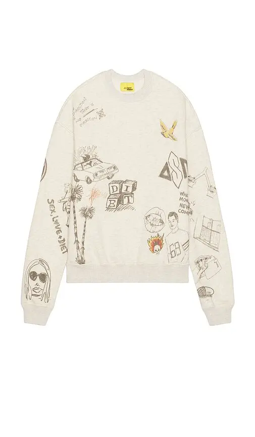 DIET STARTS MONDAY Doodle Crew Neck Sweatshirt