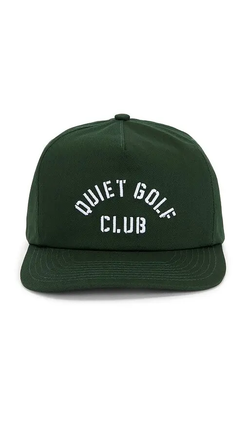 QUIET GOLF Stencil 5panel Cap - Forest