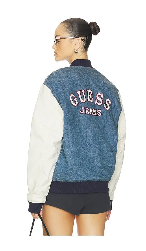 Guess Denim Letterman Jacket
