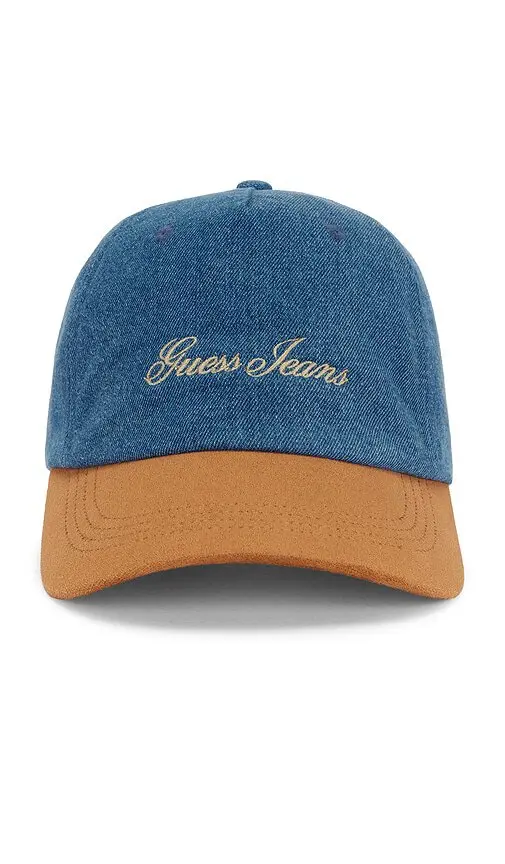 Guess Blocking Baseball Cap - Washed Mid Denim