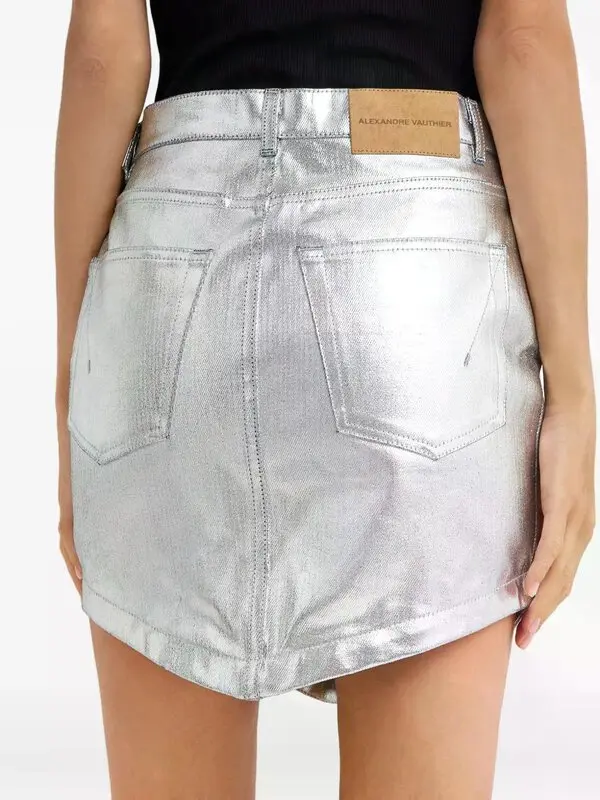 Alexandre Vauthier Asymmetric Denim Mini Skirt