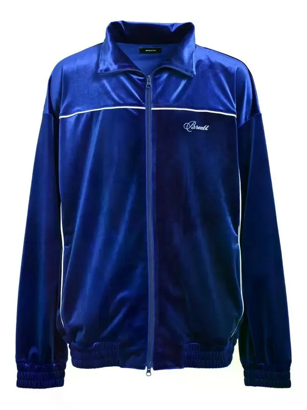 BREATH Script Logo Piped Track Jacket - Blue