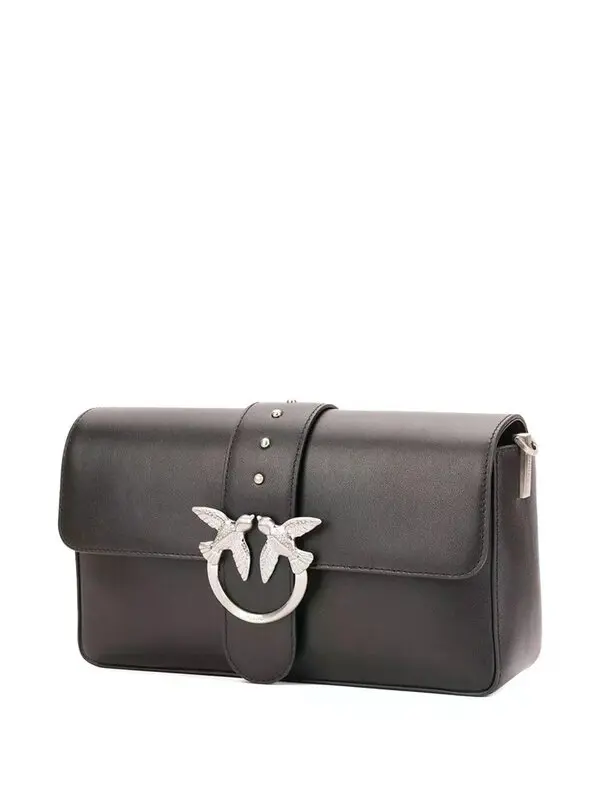 Pinko Studded Bird-detail Leather Shoulder Bag - Black
