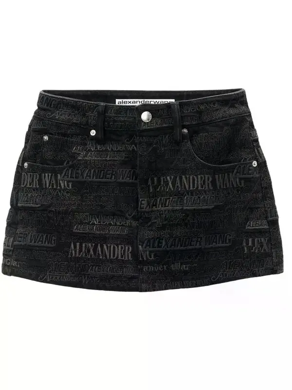 Alexander Wang Logo-embroidered Denim Shorts