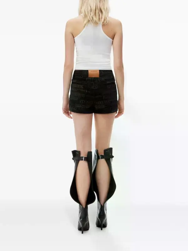 Alexander Wang Logo-embroidered Denim Shorts