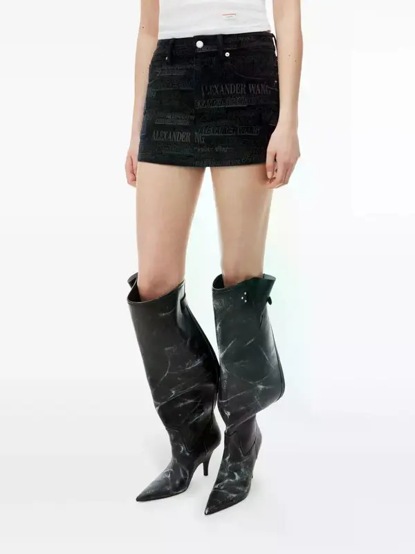 Alexander Wang Logo-embroidered Denim Shorts