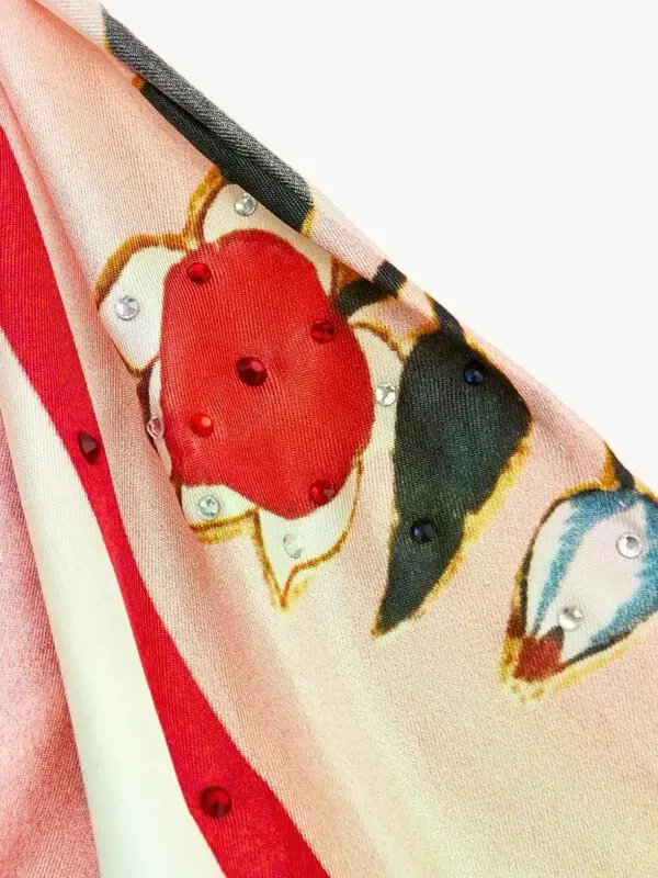 Camilla Patterned Square Silk Scarf - Pink