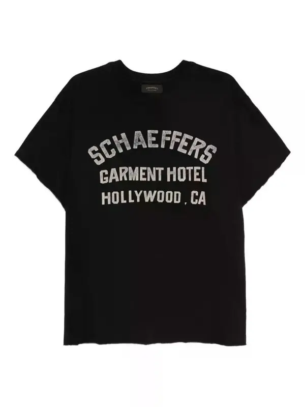SCHAEFFER'S GARMENT HOTEL Logo T-shirt - Black