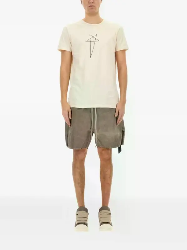 Rick Owens Zip Frayed Hem Shorts