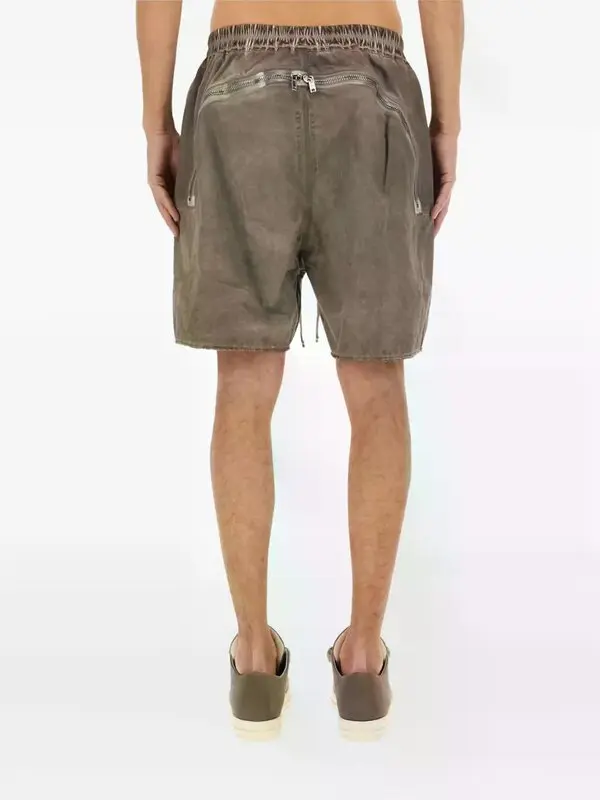 Rick Owens Zip Frayed Hem Shorts