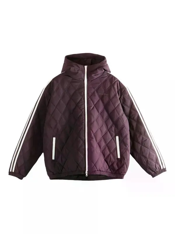 Adidas Quilted Hooded Jacket - Purple