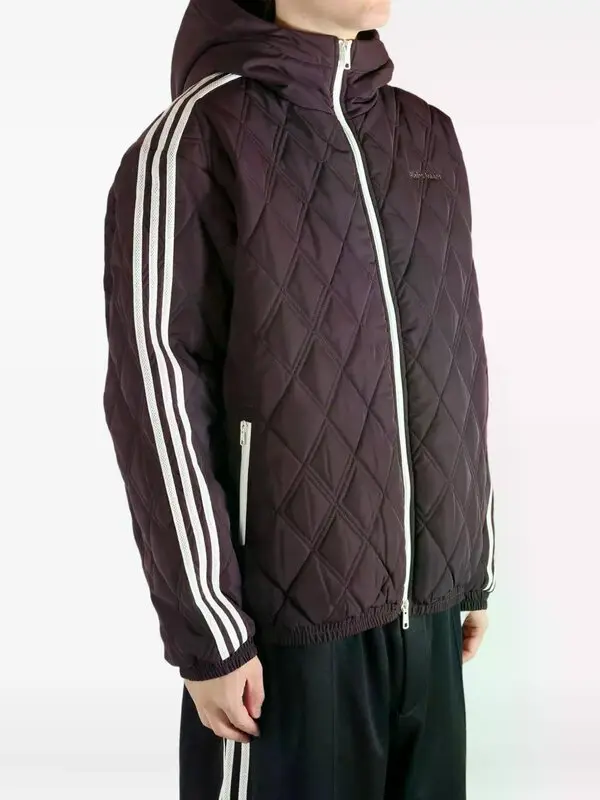 Adidas Quilted Hooded Jacket - Purple