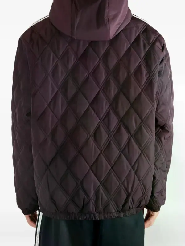 Adidas Quilted Hooded Jacket - Purple