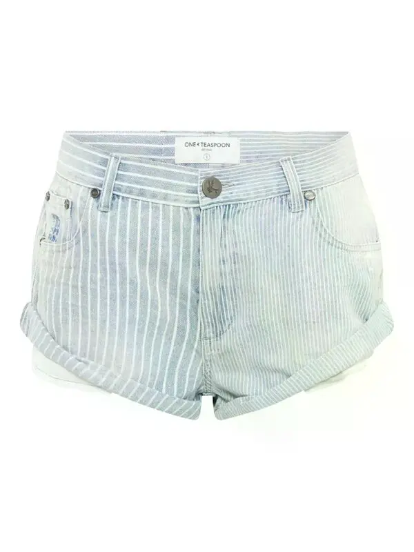 ONETEASPOON Bandits Striped Denim Shorts