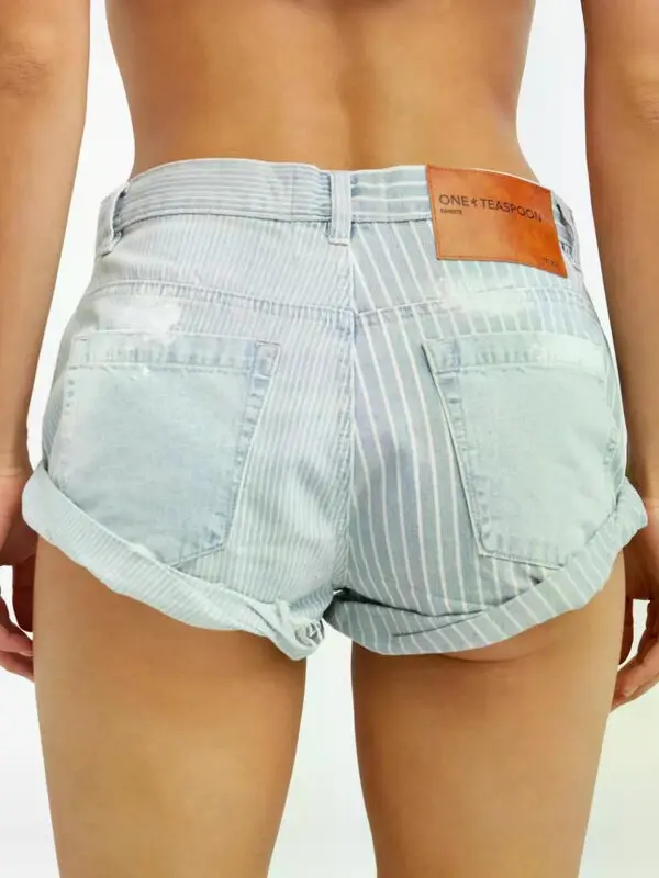 ONETEASPOON Bandits Striped Denim Shorts