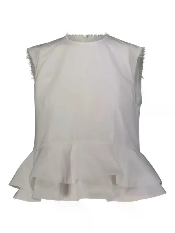 Comme Des Garçons Flounce Raw-finish Blouse