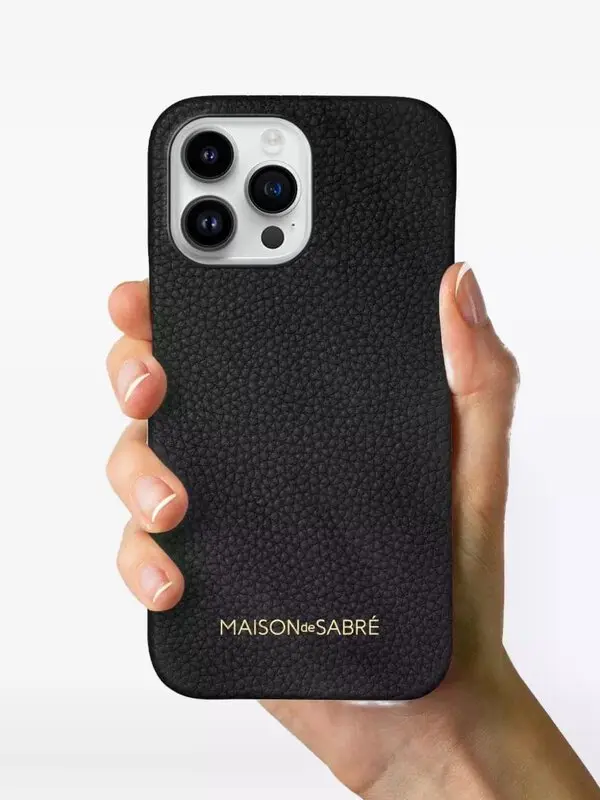 MAISON DE SABRE Leather Phone Case - Black
